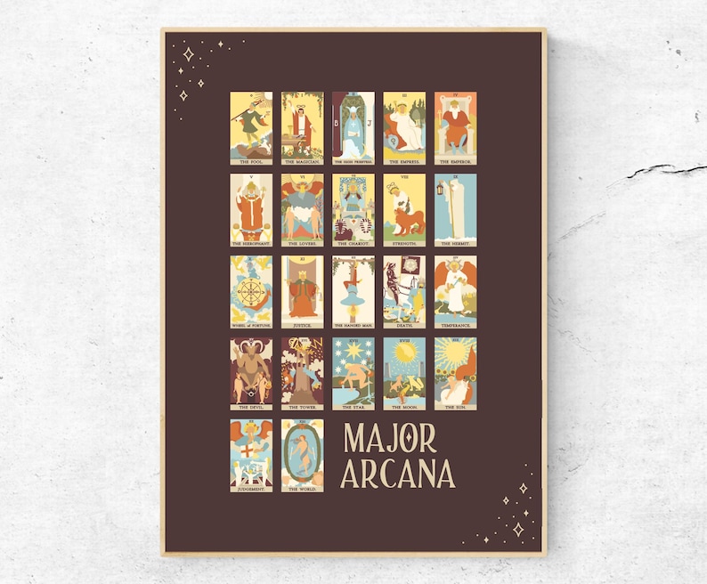 Major Arcana Tarot Cards Print - Rider Waite Smith Tarot Deck Printable ...