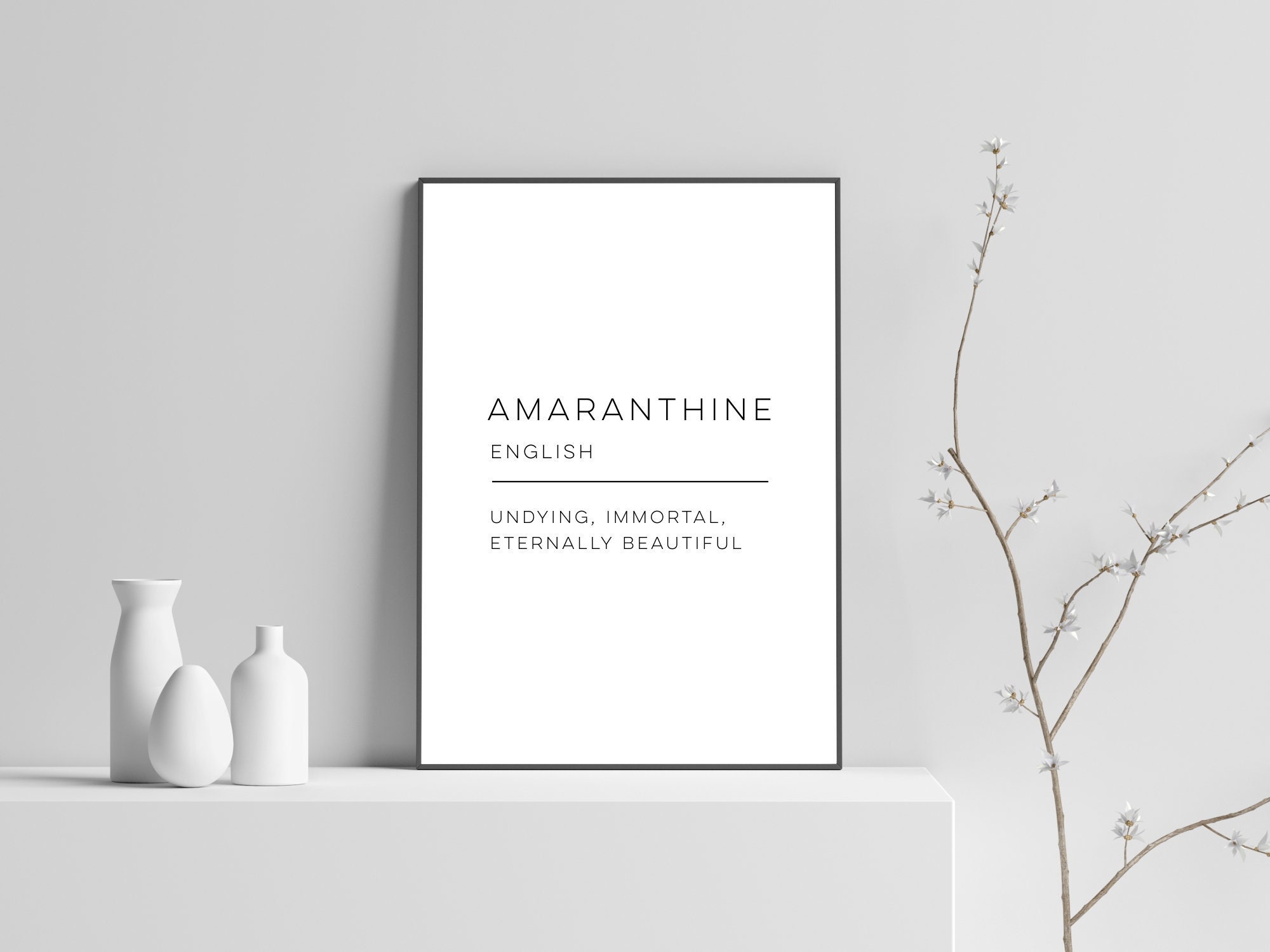 Amaranthine Definition Printable Poster, Digital Poster, Print at Home ...