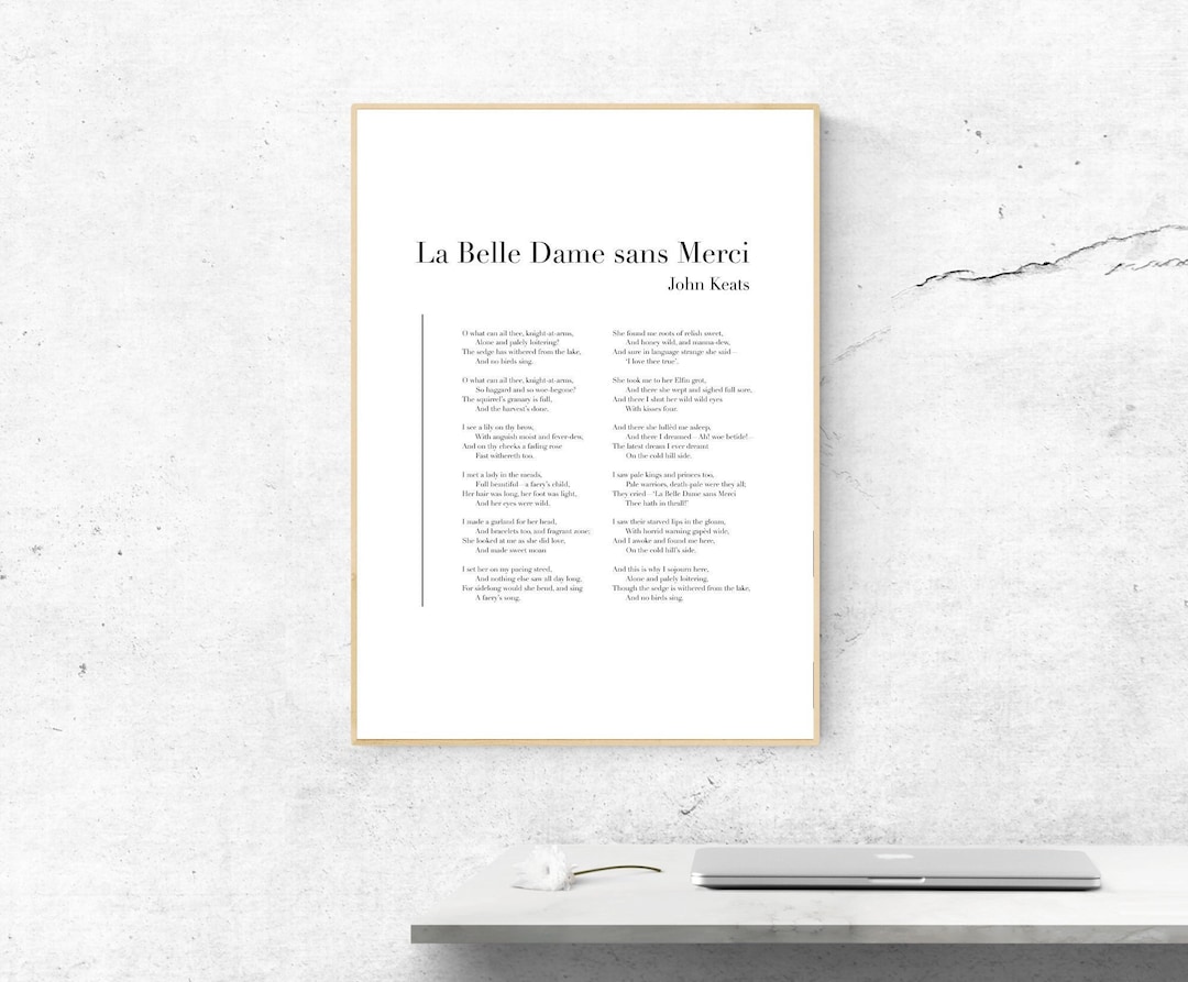 La Belle Dame Sans Merci by John Keats - Poetry Art Print, Literature ...