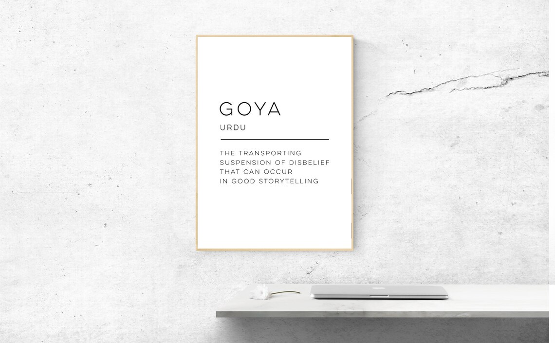 Goya - Definition Printable Poster, Instant Download, Definition Home ...