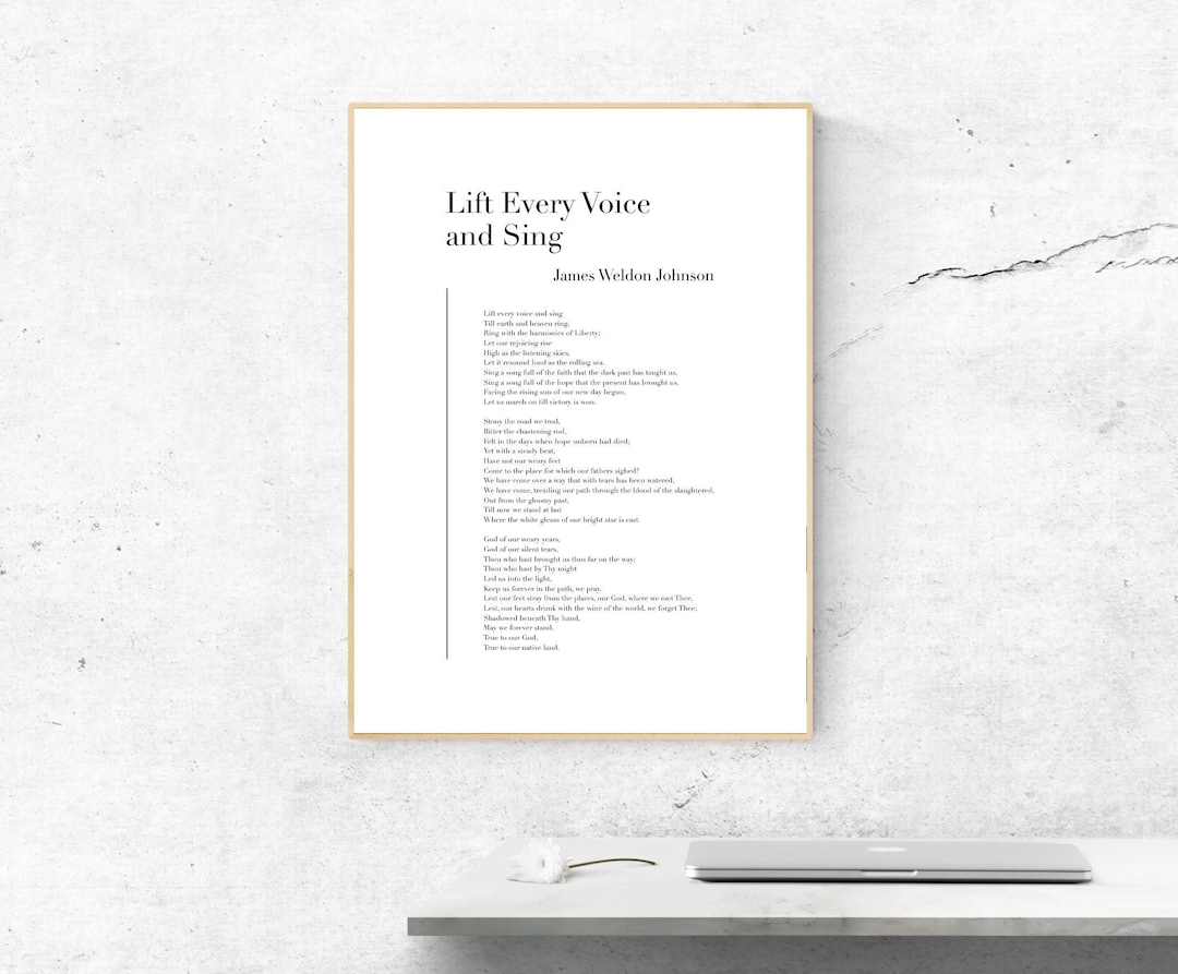 Lift Every Voice and Sing by James Weldon Johnson - Poetry Art Print ...