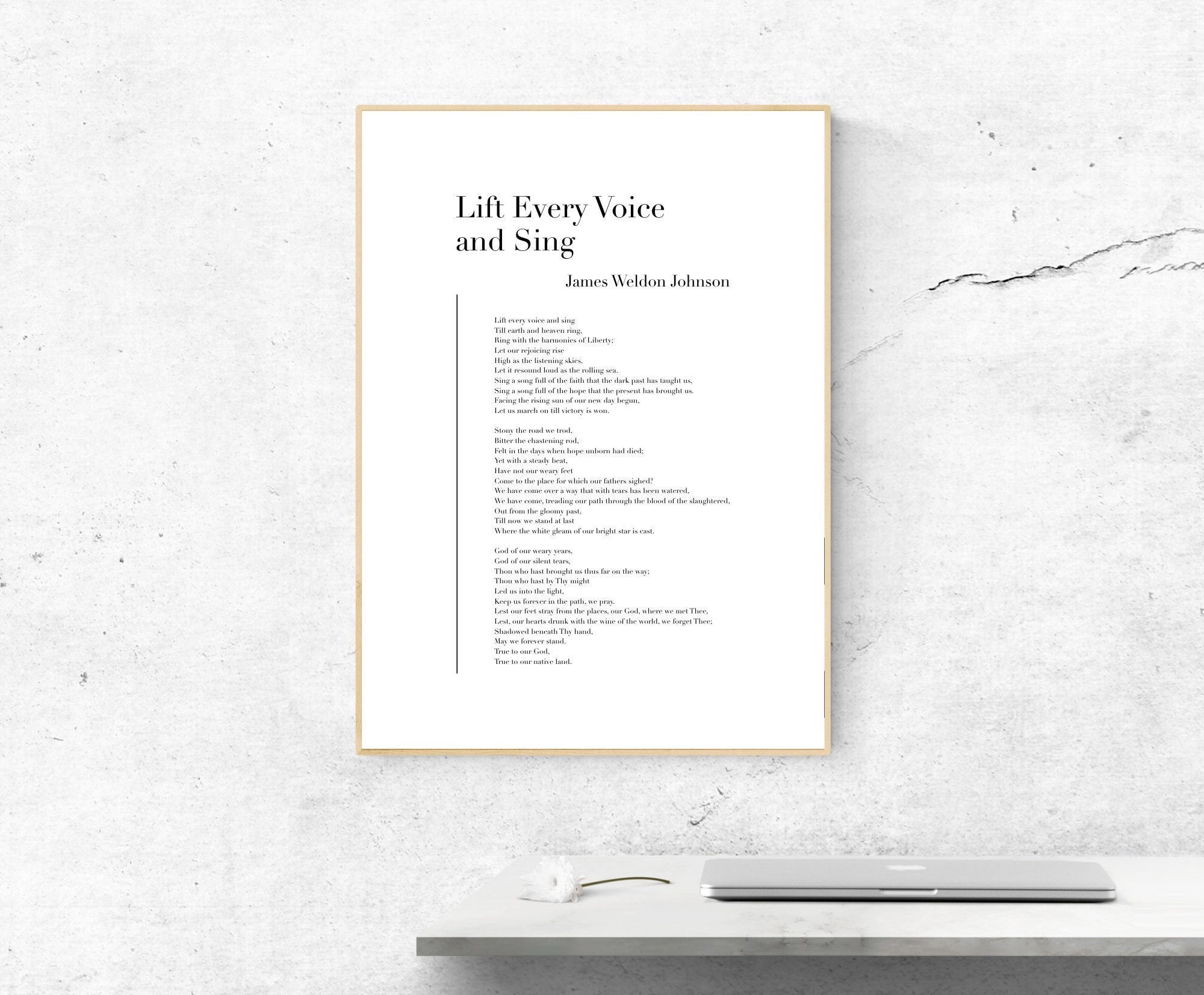 Lift Every Voice and Sing by James Weldon Johnson Poetry Art | Etsy