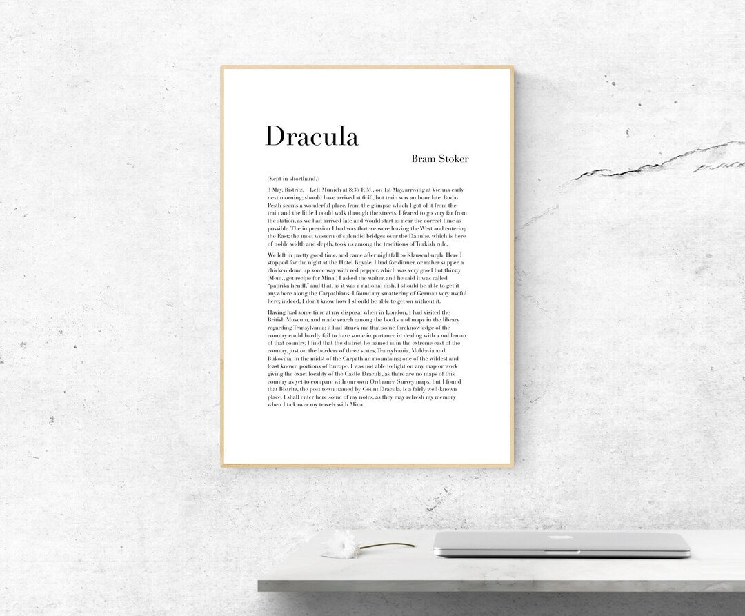 Dracula by Bram Stoker - First Page - Book Art Print, Literature Wall ...