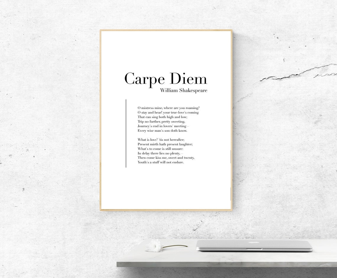 Carpe Diem by William Shakespeare Poetry Printable Poster - Etsy