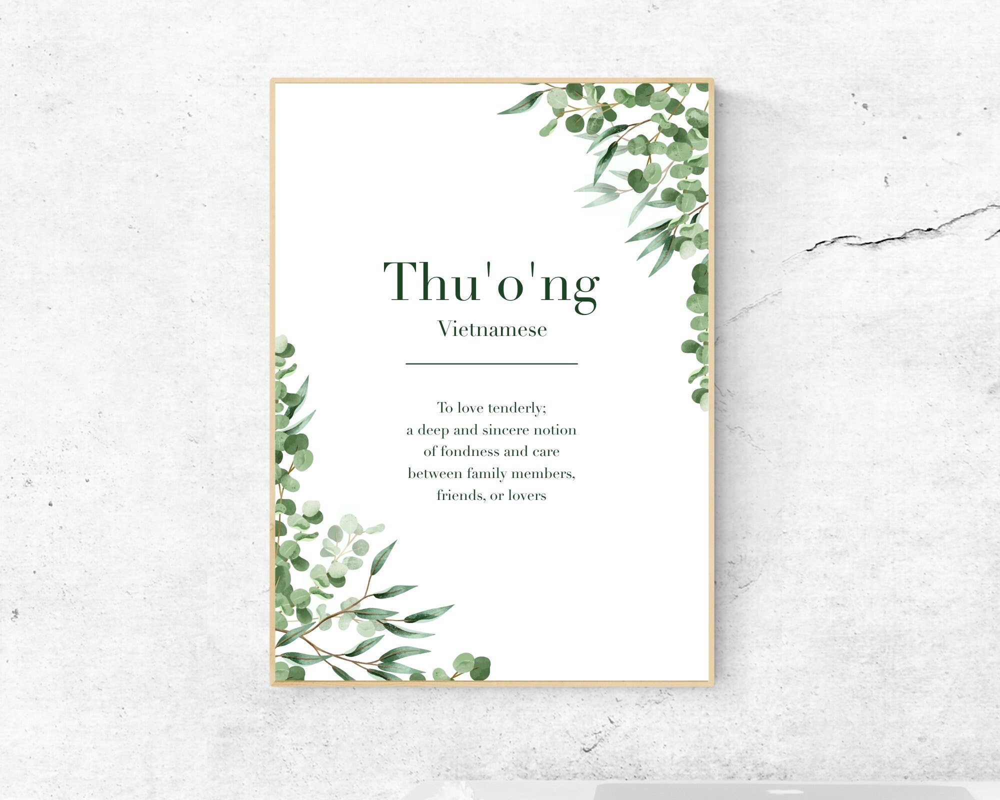 Thu'o'ng Definition Printable Poster Digital - Etsy