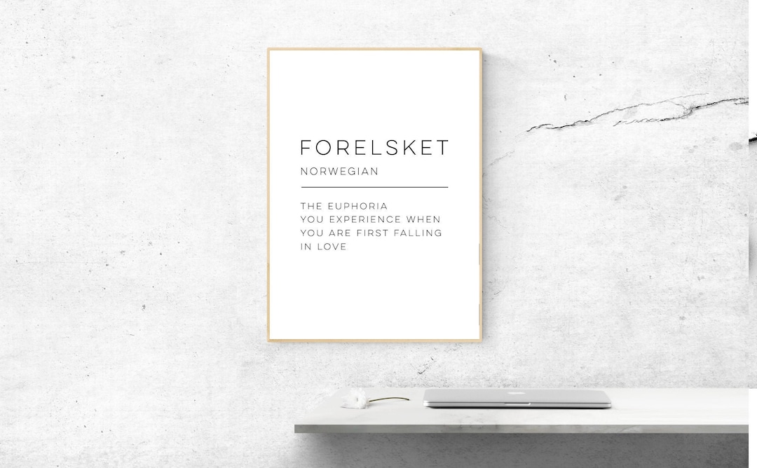 Forelsket Definition Art Print, Wall Art, Physical Print, Modern Home ...