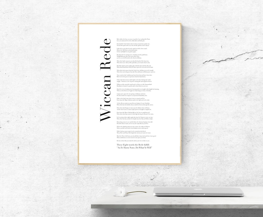 The Wiccan Rede - Printable Poster, Digital Poster, Print at Home ...