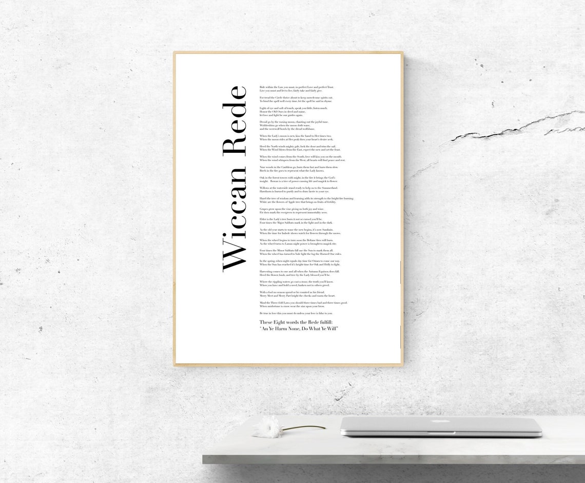 The Wiccan Rede Printable Poster Digital Poster Print at - Etsy