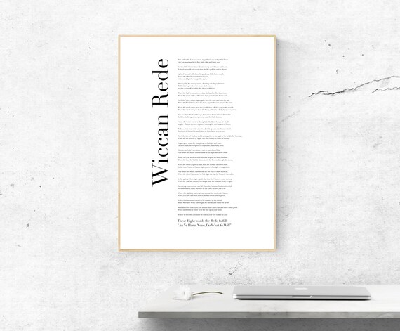 The Wiccan Rede Printable Poster Digital Poster Print at - Etsy