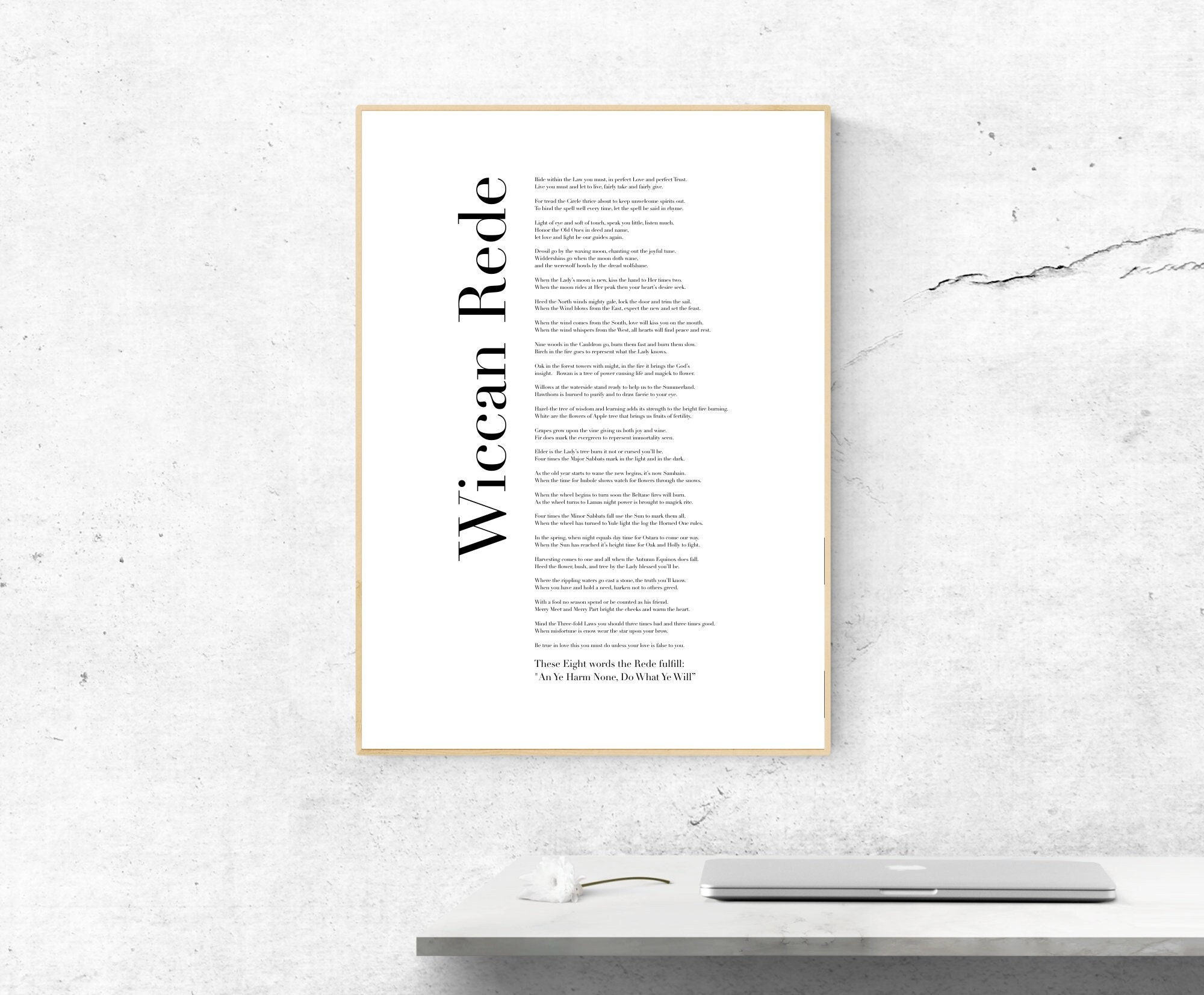 The Wiccan Rede Printable Poster, Digital Poster, Print at Home Instant ...