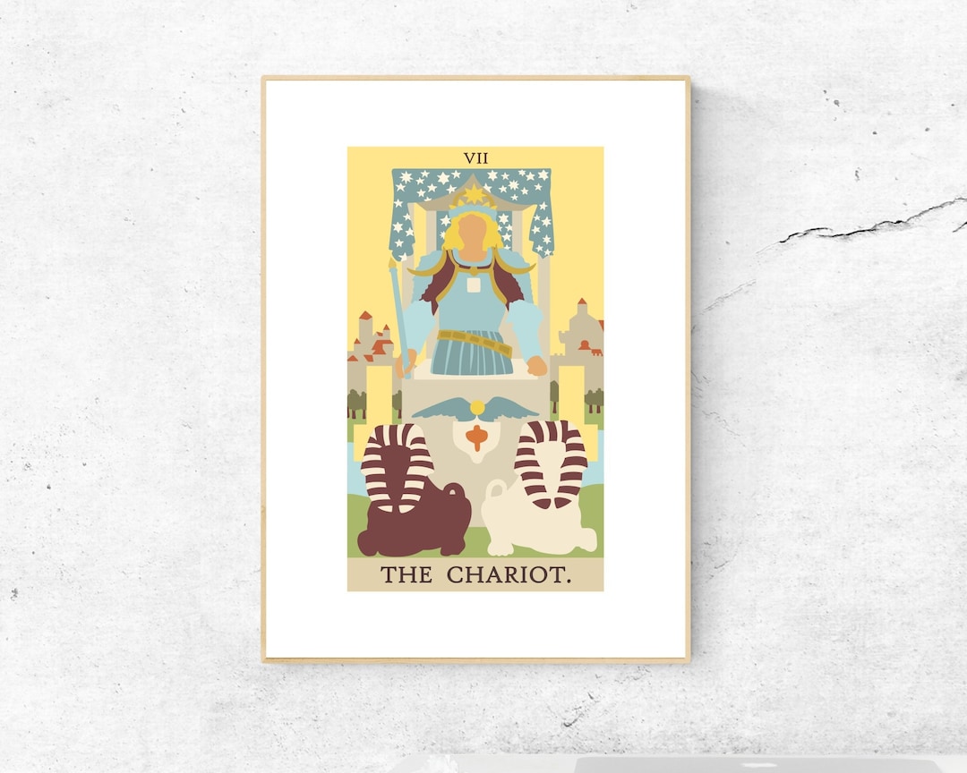 The Chariot Tarot Card Print - Rider Waite Smith Tarot Deck Printable ...