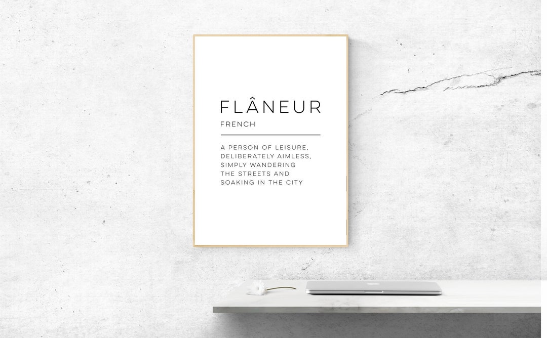 Flâneur - Definition Printable Poster, Digital Poster, Print at Home ...