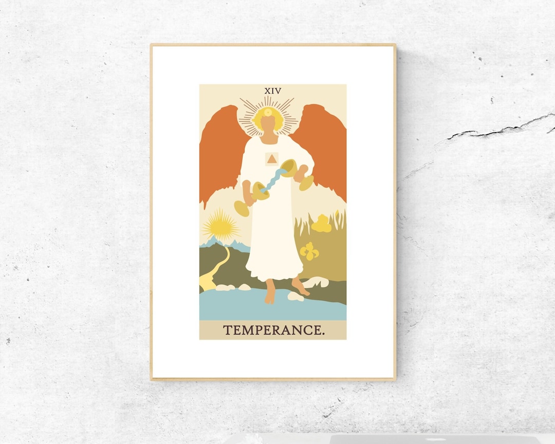 Temperance Tarot Card Print - Rider Waite Smith Tarot Deck Poster ...