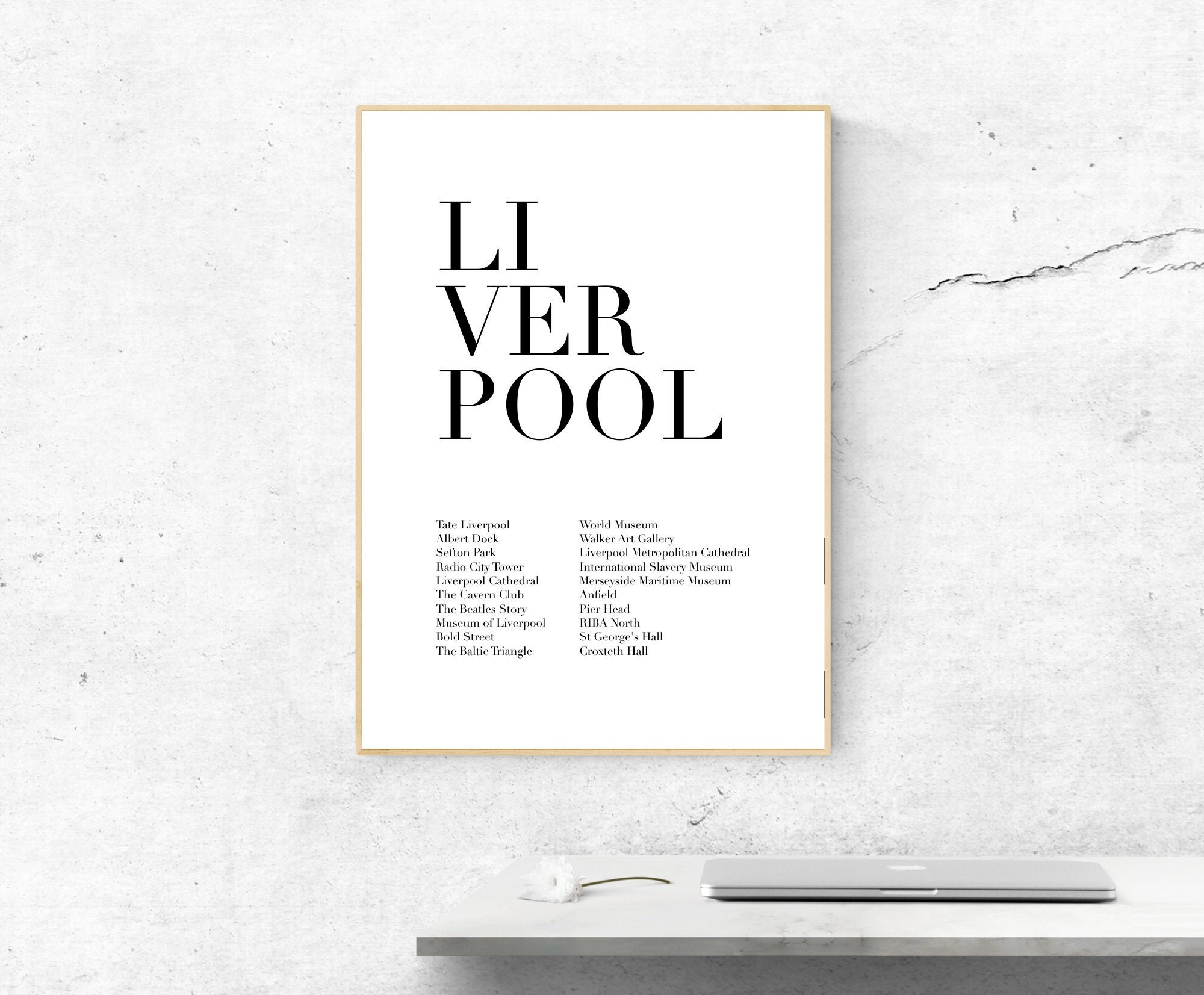 Liverpool Printable Poster Monuments, Museums and Attractions, Instant ...