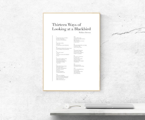 Thirteen Ways of Looking at a Blackbird by Wallace Stevens | Etsy