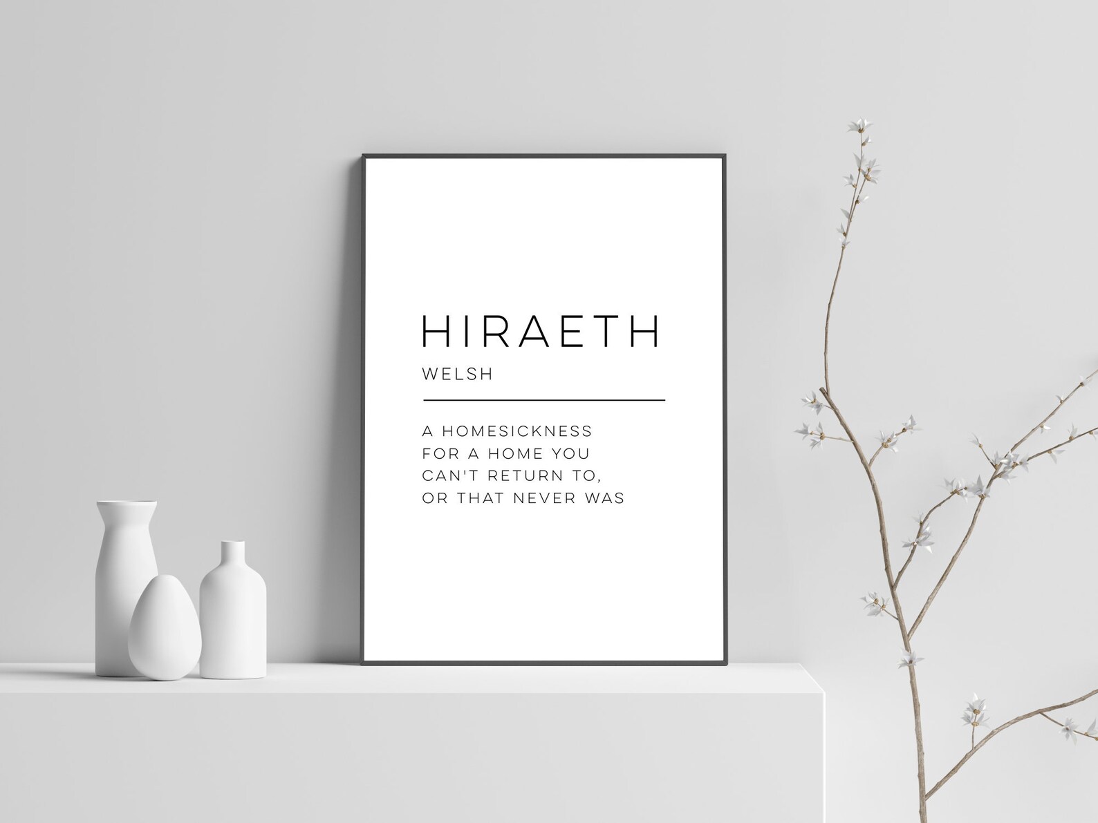 Hiraeth - Definition Art Print, Wall Art, Physical Print, Modern Home ...