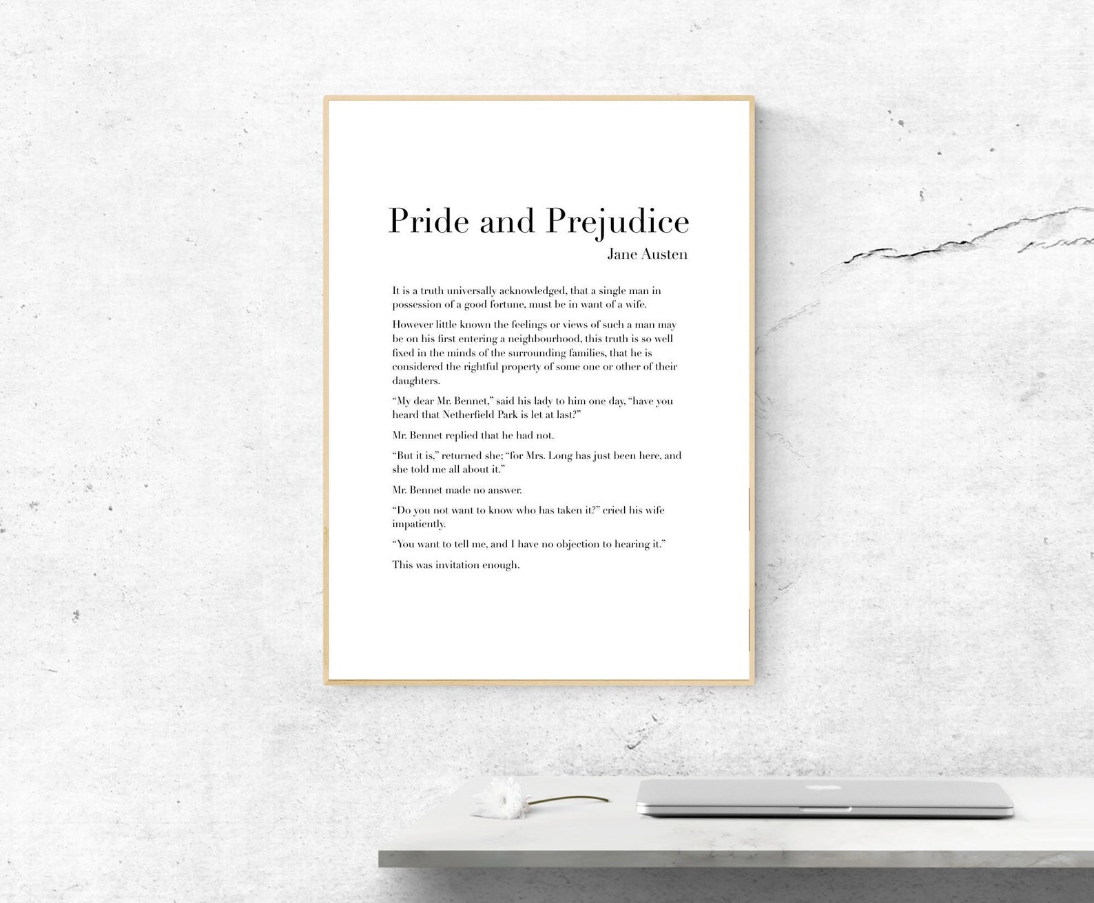 Pride and Prejudice by Jane Austen First Page Book - Etsy