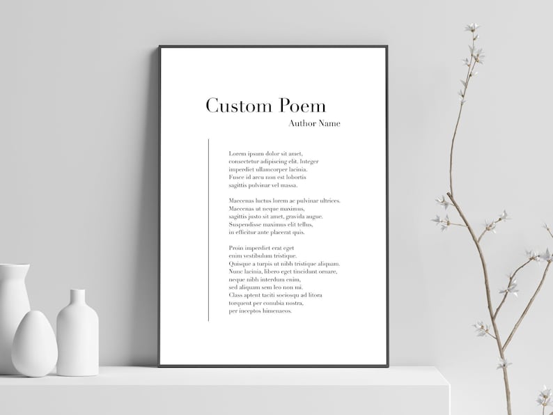 Custom Poem Print, Custom Poetry Art Print, Custom Literature Wall Art ...