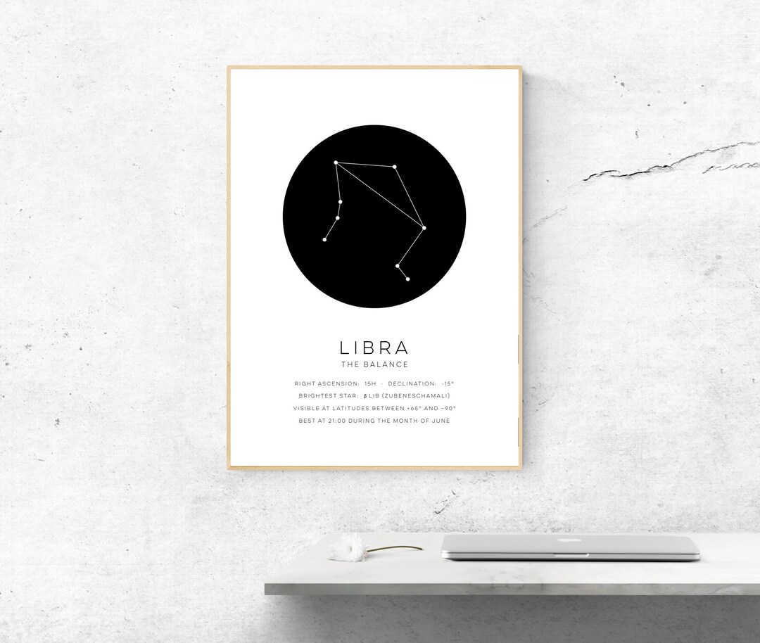 Libra - Constellation Printable Poster, Instant Download, Zodiac Sign ...
