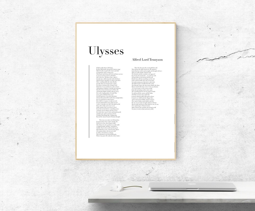Ulysses by Alfred Lord Tennyson - Poetry Art Print, Literature Wall Art ...
