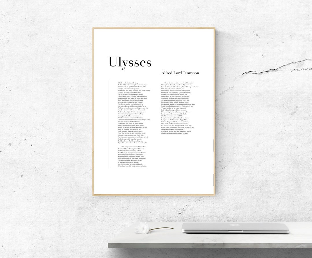Ulysses by Alfred Lord Tennyson - Poetry Printable Poster, Instant ...