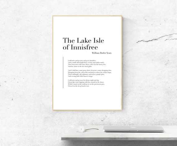 The Lake Isle of Innisfree by William Butler Yeats Poetry - Etsy