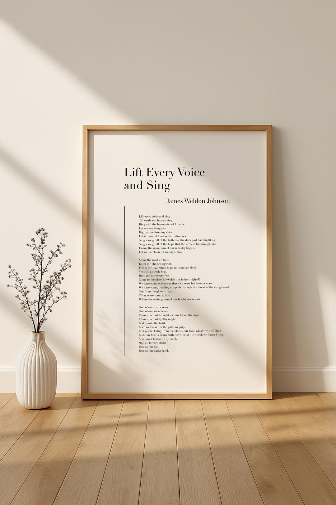 Lift Every Voice and Sing by James Weldon Johnson - Poetry Art Print ...