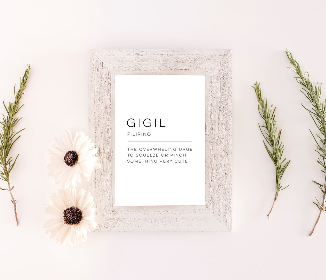 Gigil - Definition Printable Poster, Instant Download, Definition Home ...