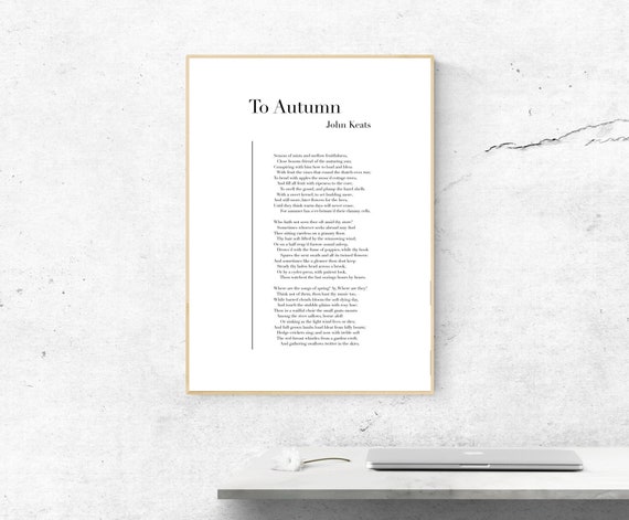 To Autumn by John Keats Poetry Printable Poster Instant - Etsy