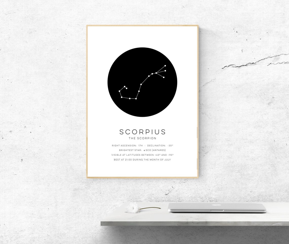 Scorpio Constellation Printable Poster Instant Download - Etsy