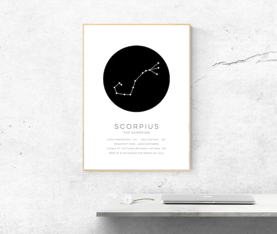 Scorpio Constellation Printable Poster Instant Download | Etsy