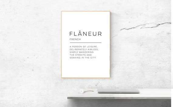 Flâneur Definition Art Print Wall Art Physical Print - Etsy