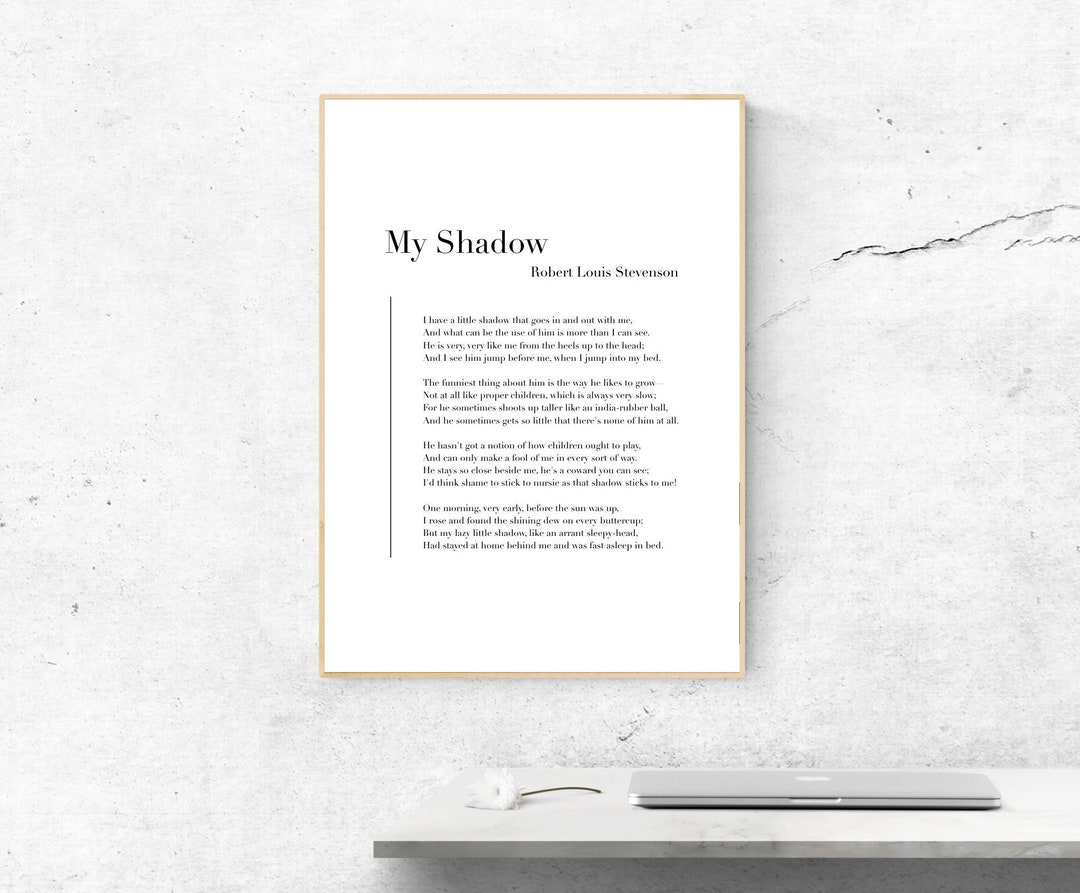 My Shadow by Robert Louis Stevenson - Poetry Printable Poster ...