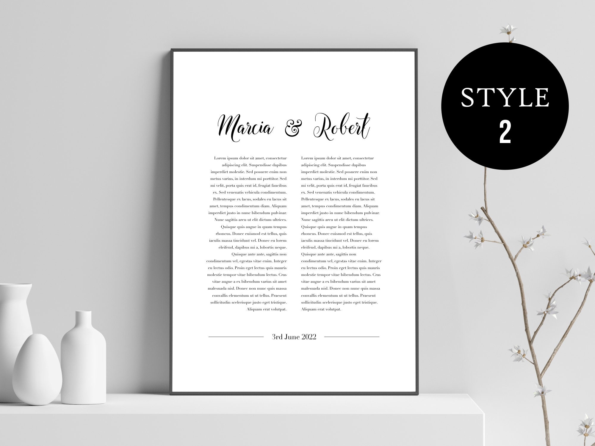 Custom Wedding Vows Print, Custom His and Hers Art Print, Custom ...