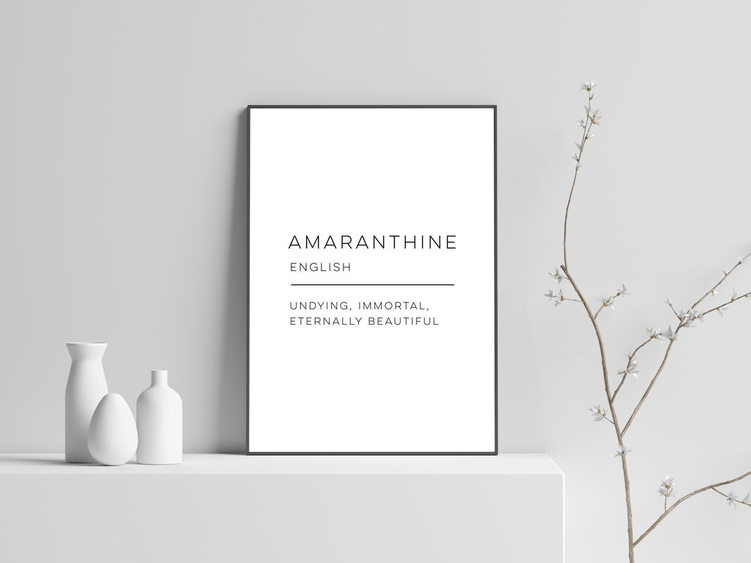Amaranthine - Definition Art Print, Wall Art, Physical Print, Modern ...