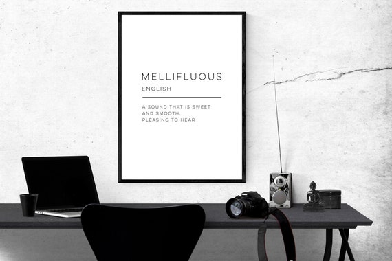 Mellifluous Definition Printable Poster Instant Download | Etsy