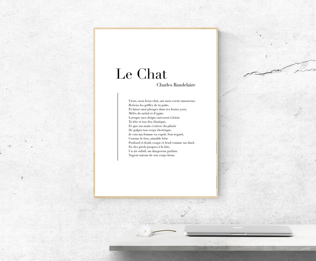 Le Chat by Charles Baudelaire - Poetry Printable Poster, Instant ...