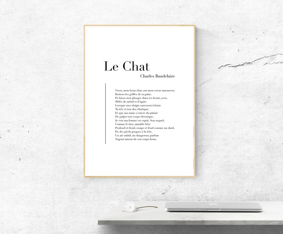 Le Chat by Charles Baudelaire Poetry Printable Poster - Etsy