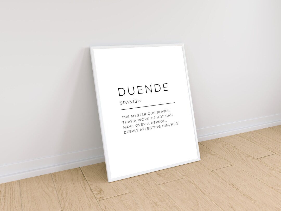 Duende - Definition Art Print, Wall Art, Physical Print, Modern Home ...