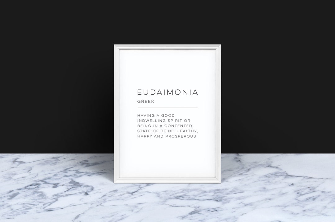 Eudaimonia - Definition Printable Poster, Digital Poster, Print at Home ...