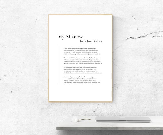 My Shadow by Robert Louis Stevenson Poetry Art Print - Etsy