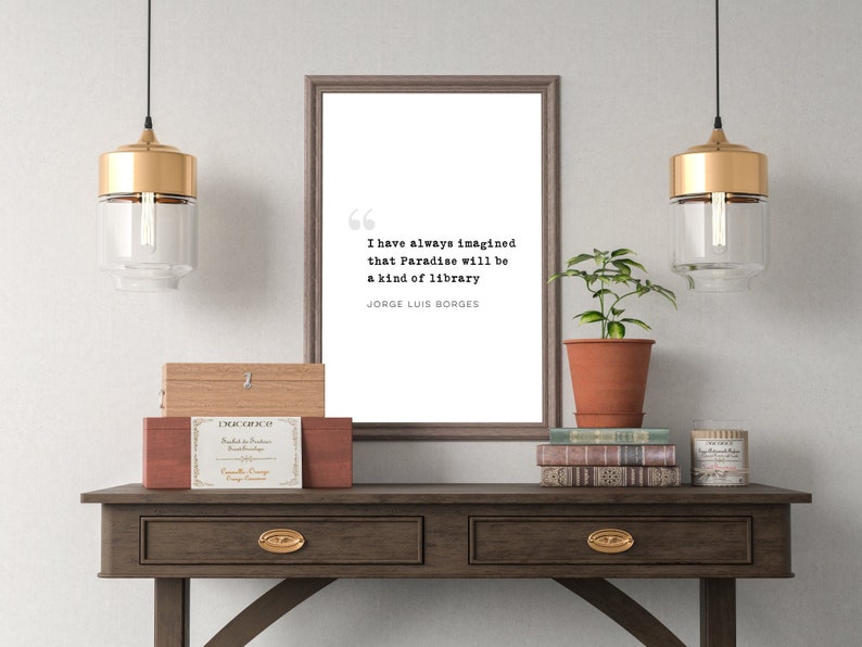 Jorge Luis Borges Quote Library Printable Poster Instant - Etsy
