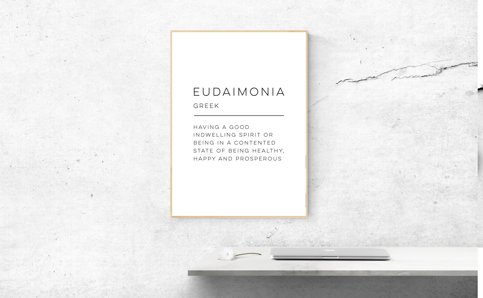 Eudaimonia Definition Printable Poster Digital Poster - Etsy