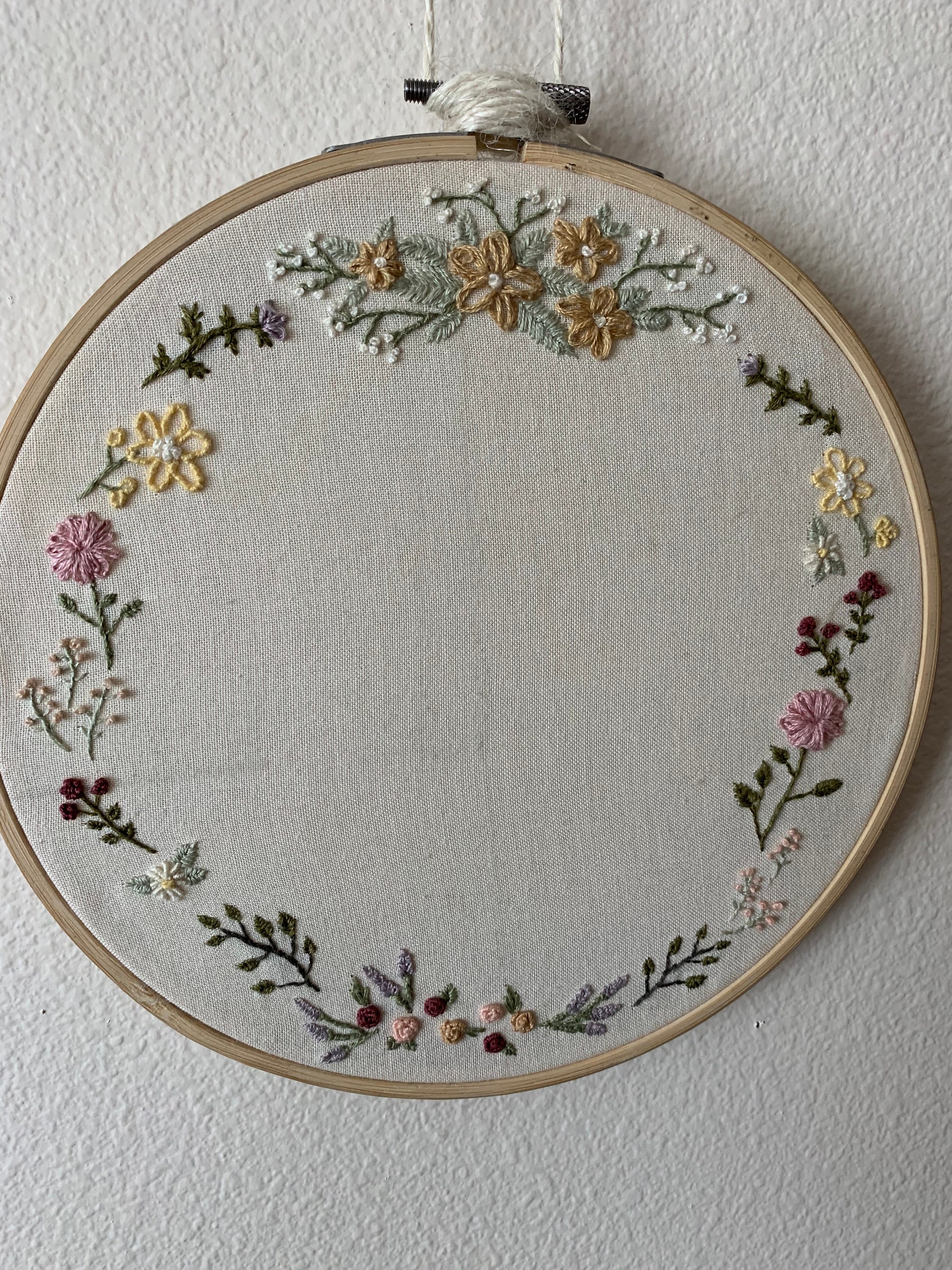 Floral Wreath Embroidery - Etsy