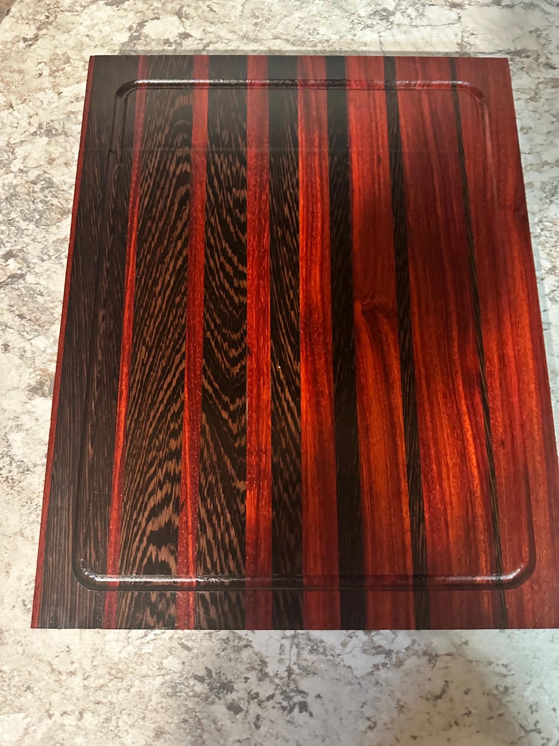 Wenge and Paduk Cutting Board With Juice Grooves - Etsy