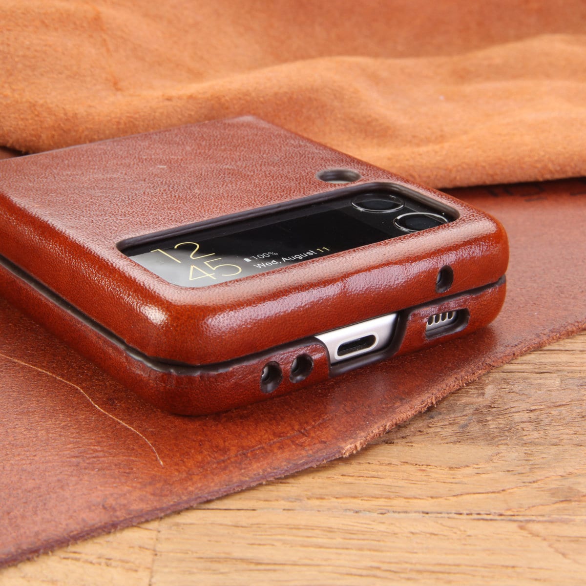 Leather Galaxy Z Flip 3 Case / 3 Colors riched Brown / by - Etsy