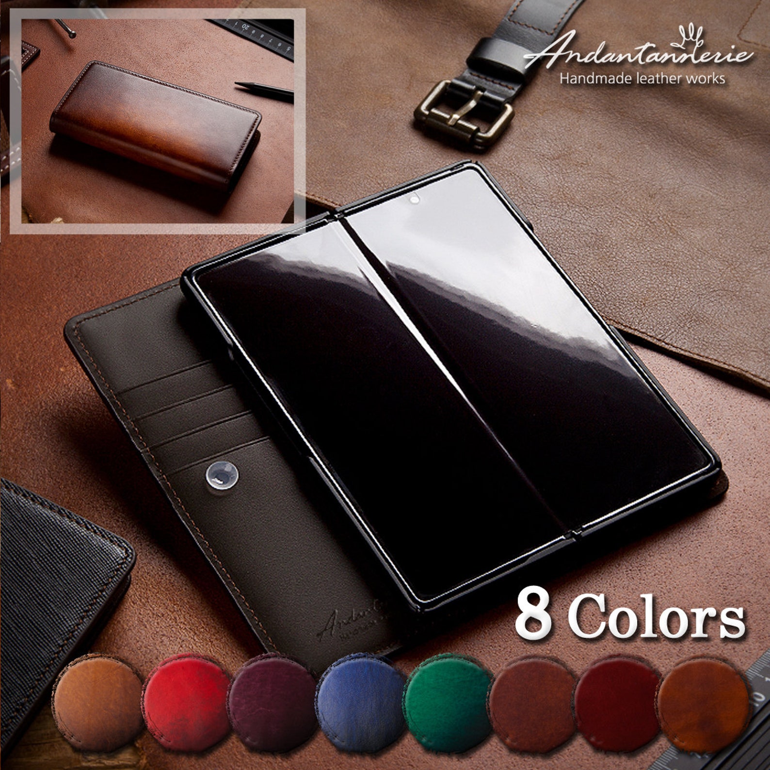 Premium Leather Wallet Galaxy Z Fold 2 Case / 8 Colors / by - Etsy