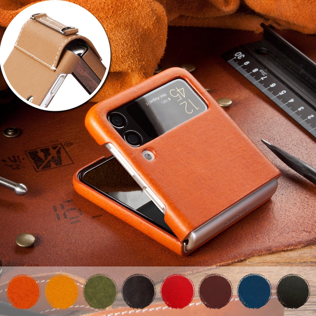 Premium Leather Galaxy Z Flip 3 Case / 3 Colors (vegetable Tanned ...
