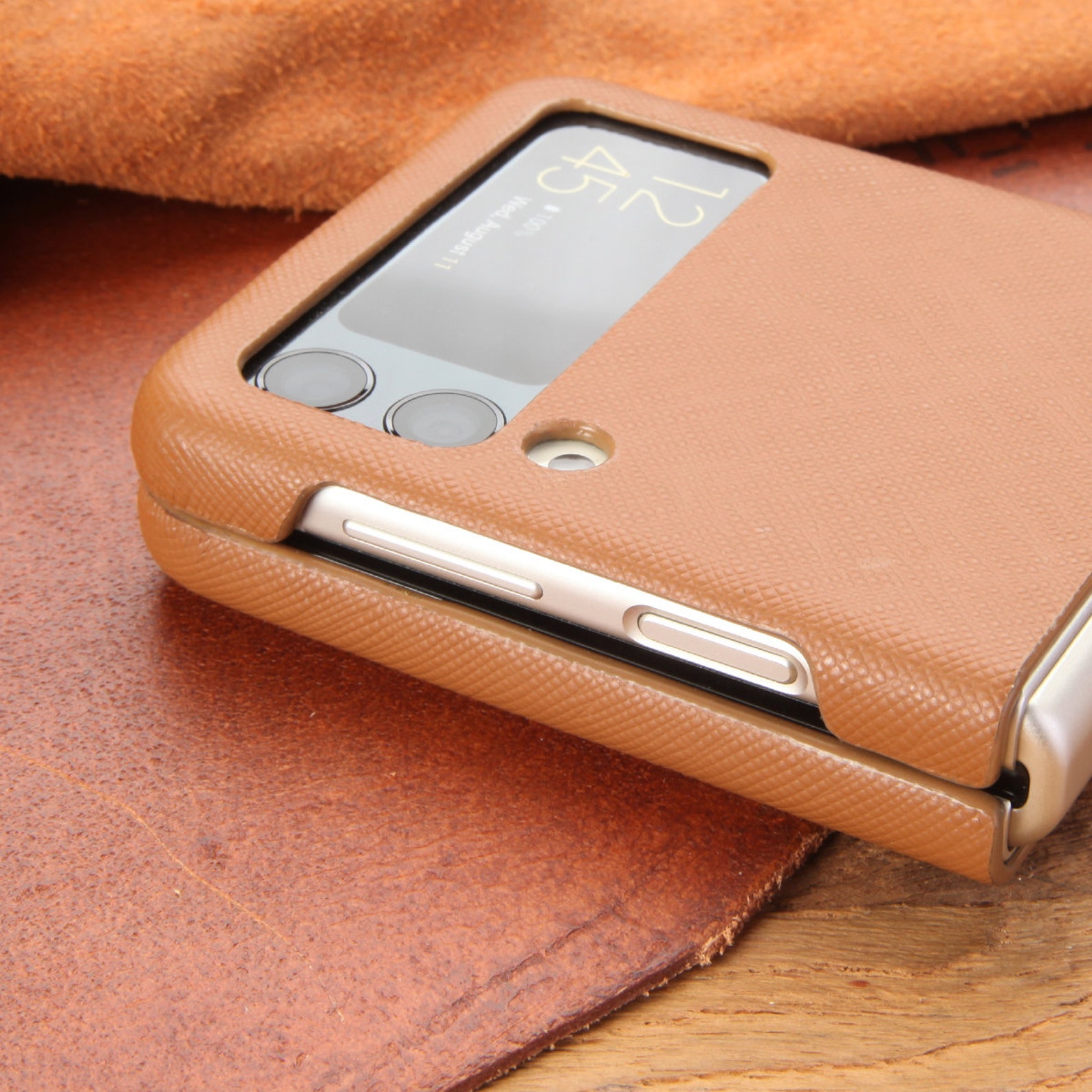 Premium Leather Galaxy Z Flip 3 Case / 3 Colors saffiano - Etsy