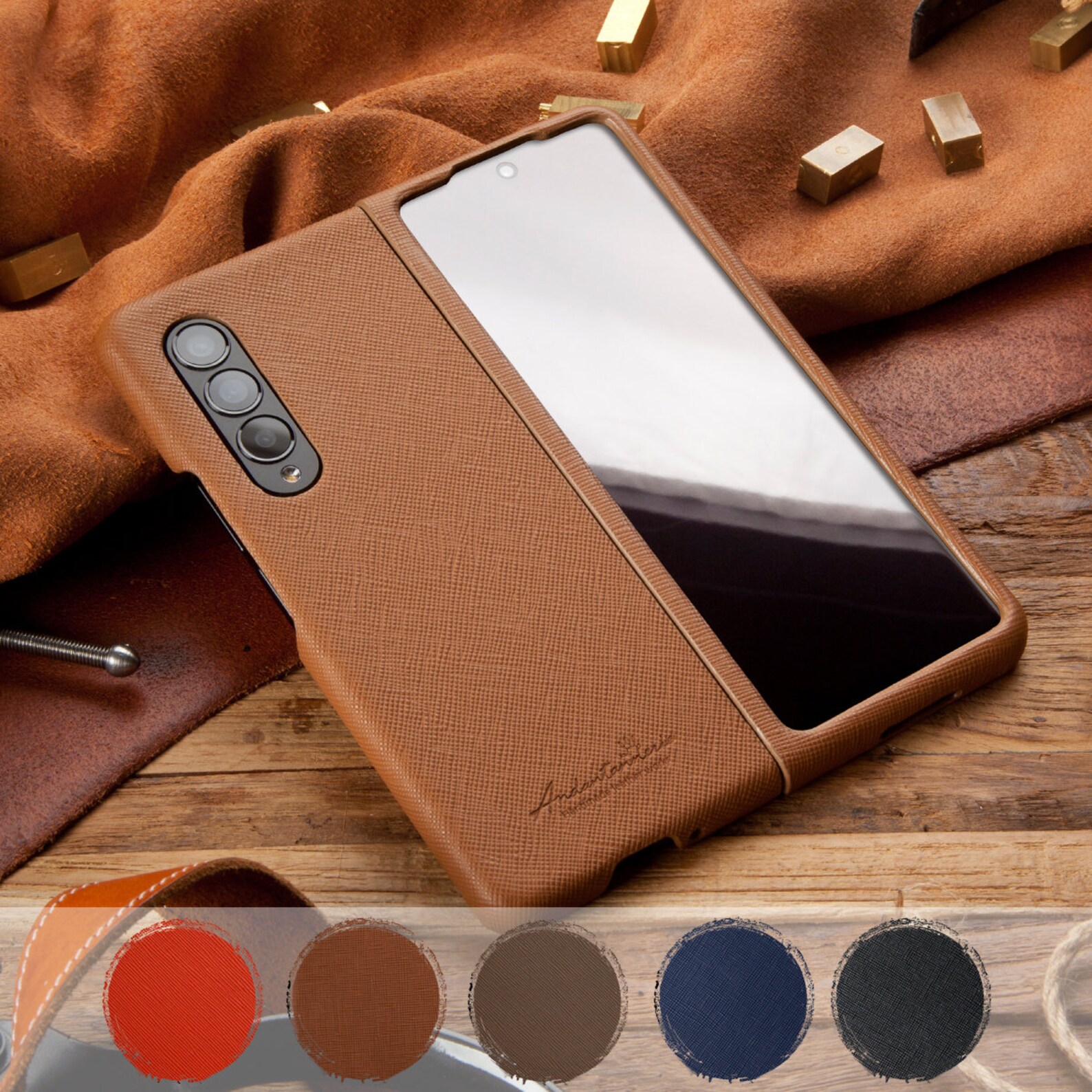 Leather Galaxy Z Fold 4 Case Z Fold 3 Z Fold 2 Fold 1 Etsy